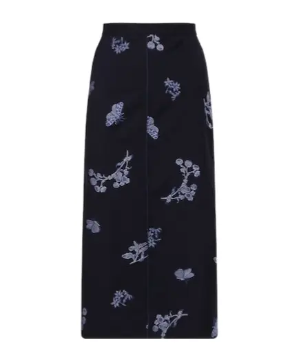 Erdem Wool And Cotton Jacquard Pencil Skirt - Black