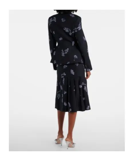 Erdem Wool And Cotton Jacquard Pencil Skirt