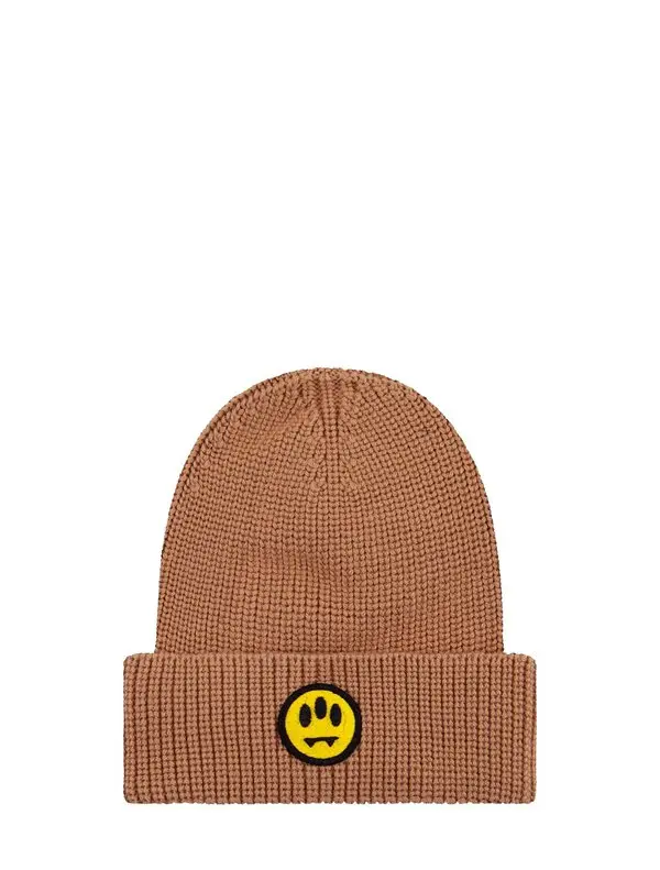 BARROW Smiley Patch Beanie Hat - Brown