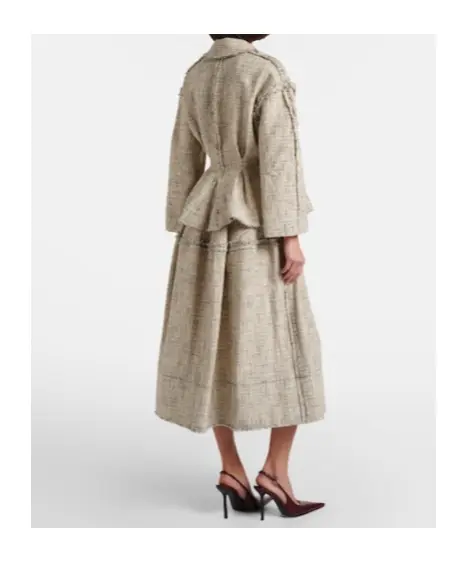 Erdem Cotton-blend Tweed Midi Skirt
