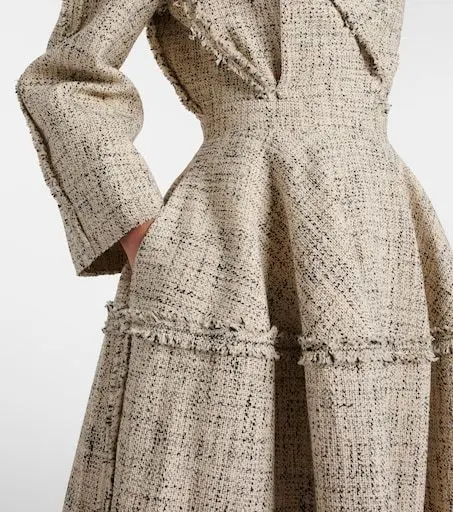 Erdem Cotton-blend Tweed Midi Skirt