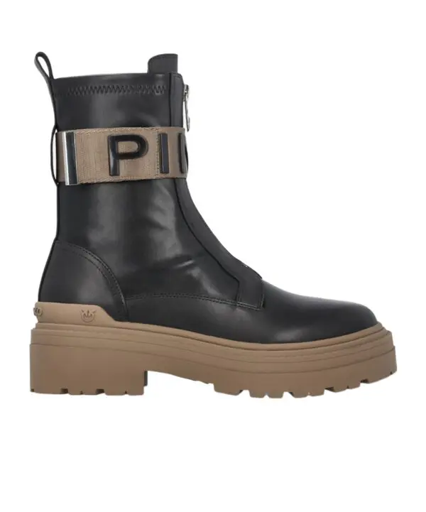 Pinko Logo Detailed Zipped Ankle Boots