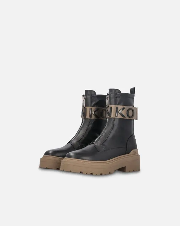 Pinko Logo Detailed Zipped Ankle Boots