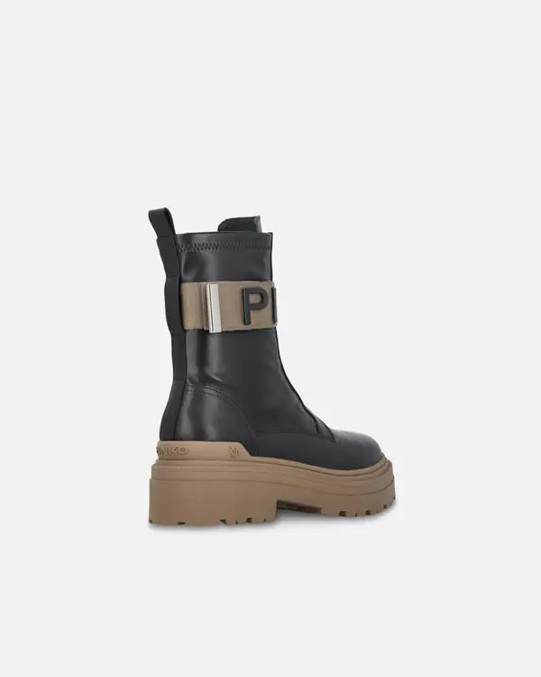Pinko Logo Detailed Zipped Ankle Boots