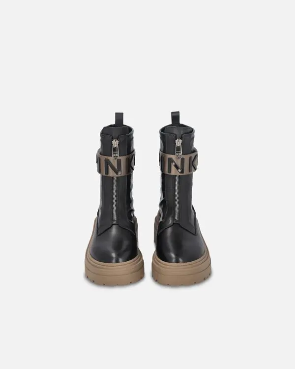 Pinko Logo Detailed Zipped Ankle Boots