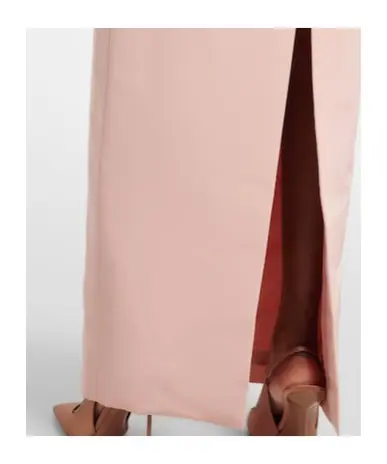 Oscar De La Renta Feather-trimmed Silk Faille Bustier Gown