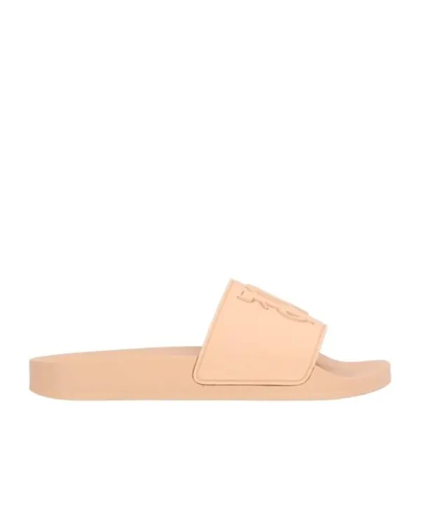 Palm Angels Embossed Logo Pool Slides - Nude