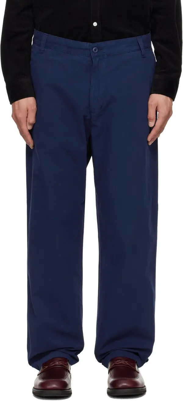 Carhartt Work In Progress Logo-patch Trousers - Blue