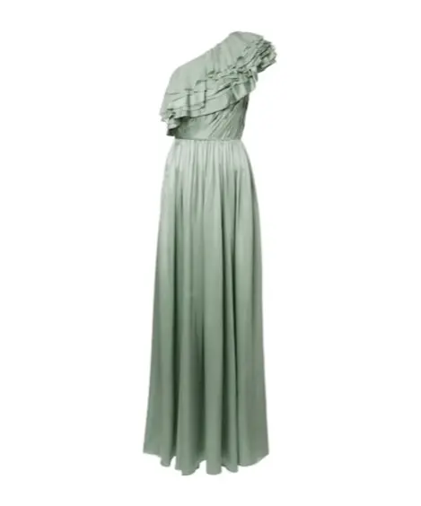 Ulla Johnson Avalina One-shoulder Ruffled Silk Maxi Dress - Gray