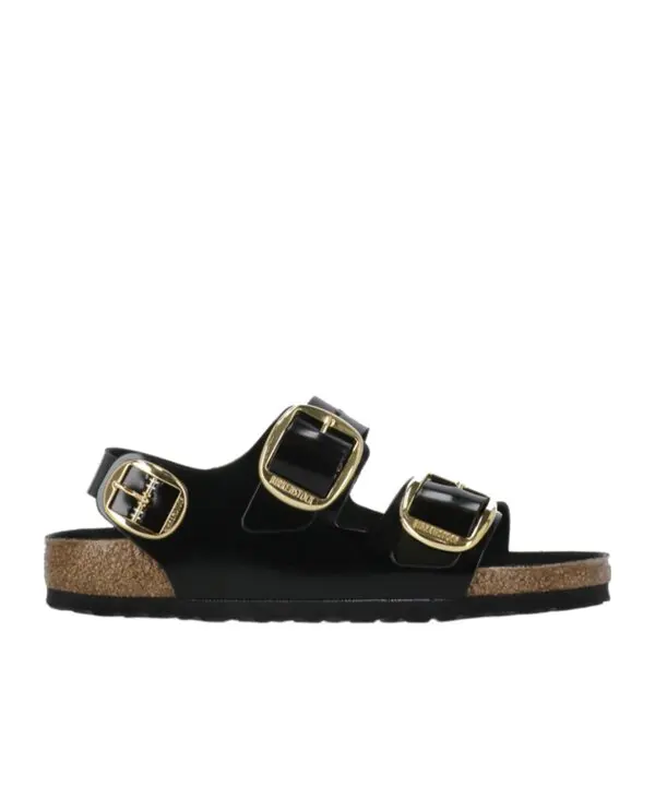 BIRKENSTOCK Milano Big Buckle Slip-on Sandals - Black