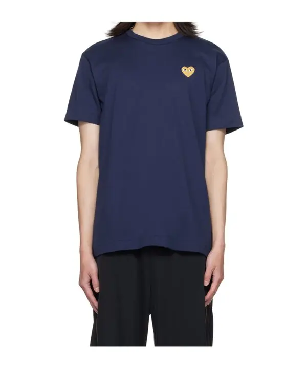 Play Comme Des Garcon Comme Des Garçons Play Logo Embroidered Crewneck T-shirt - Blue
