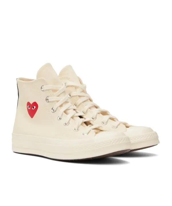 Play Comme Des Garcon X Converse Single Heart Chuck 70 Sneakers