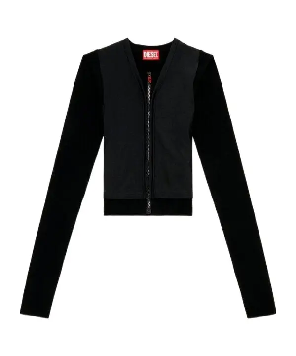 DIESEL® M-ros Cropped Cardigan - Black