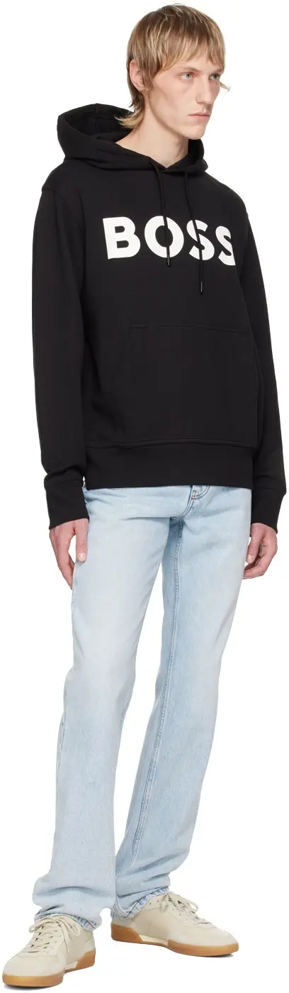 Hugo Boss Logo Printed Drawstring Hoodie