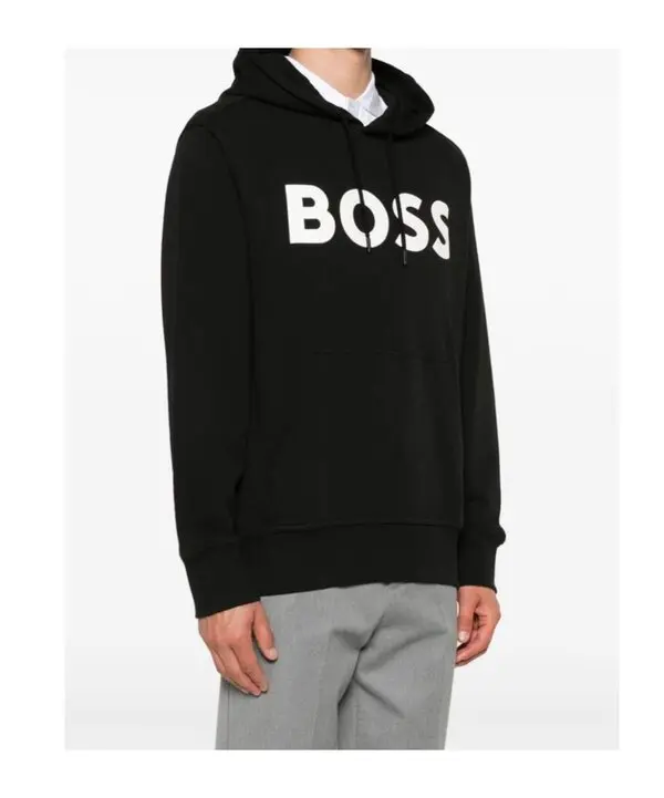 Hugo Boss Logo Printed Drawstring Hoodie