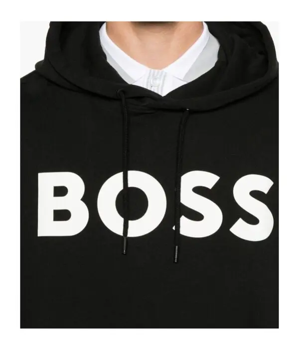 Hugo Boss Logo Printed Drawstring Hoodie