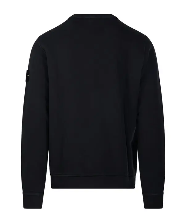 Stone Island Logo Patch Crewneck Sweatshirt - Black
