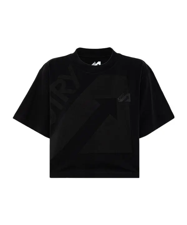 AUTRY Cropped T-shirt In Cotton Jersey - Black