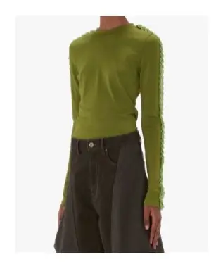 J.W.ANDERSON Pleated-trim Long-sleeve Top