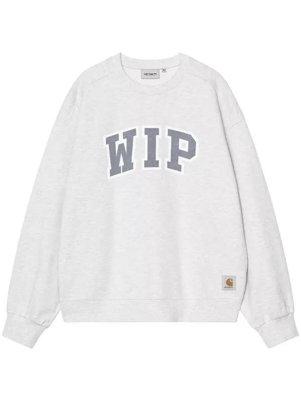 Carhartt Work In Progress Logo Printed Crewneck Sweatshirt - Heather Grey