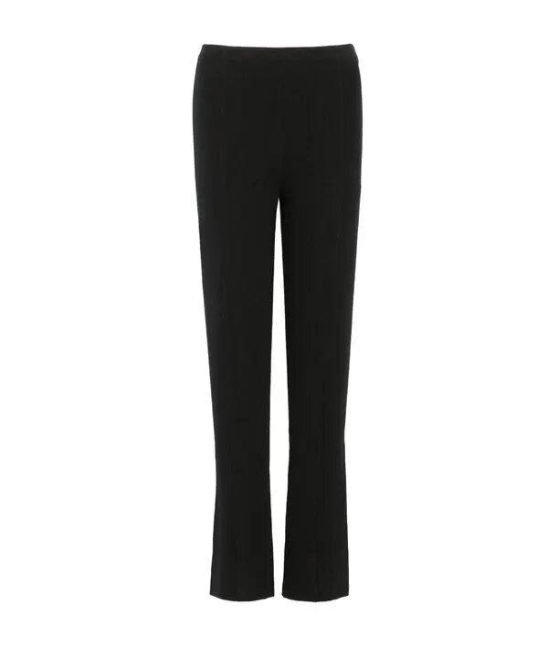 BARRIE Pleated Wool Cashmere Leggings - Black