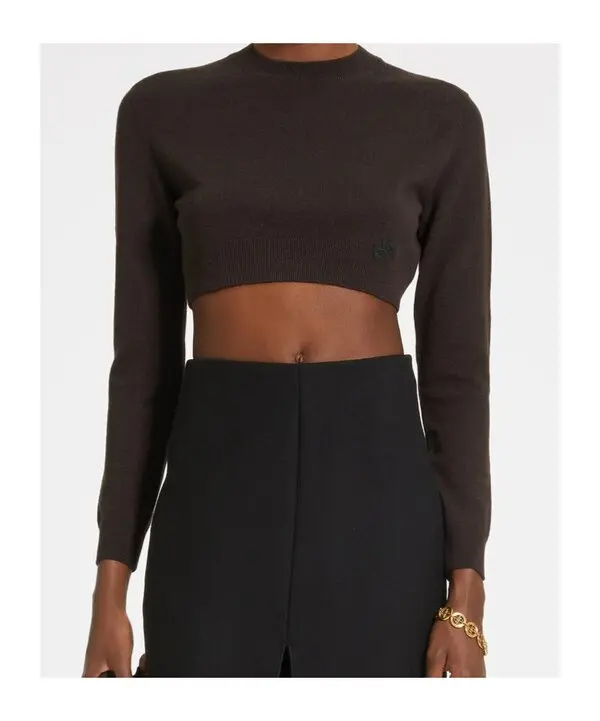 PATOU Cropped Knit Sweater