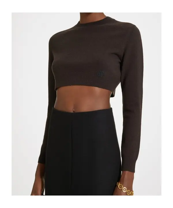 PATOU Cropped Knit Sweater