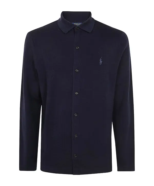 Polo Ralph Lauren Logo Embroidered Knitted Shirt - Black