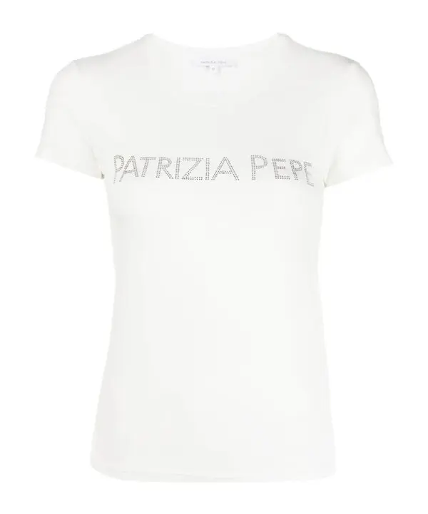 Patrizia Pepe Rhinestone-logo T-shirt