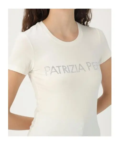 Patrizia Pepe Rhinestone-logo T-shirt