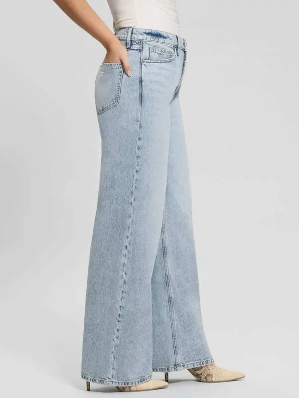 Guess Logo-appliqué Wide-leg Jeans