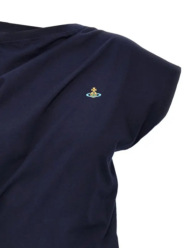 VIVIENNE WESTWOOD Asymmetric Short-sleeved T-shirt - Navy Blue