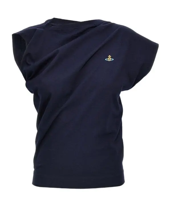 VIVIENNE WESTWOOD Asymmetric Short-sleeved T-shirt - Navy