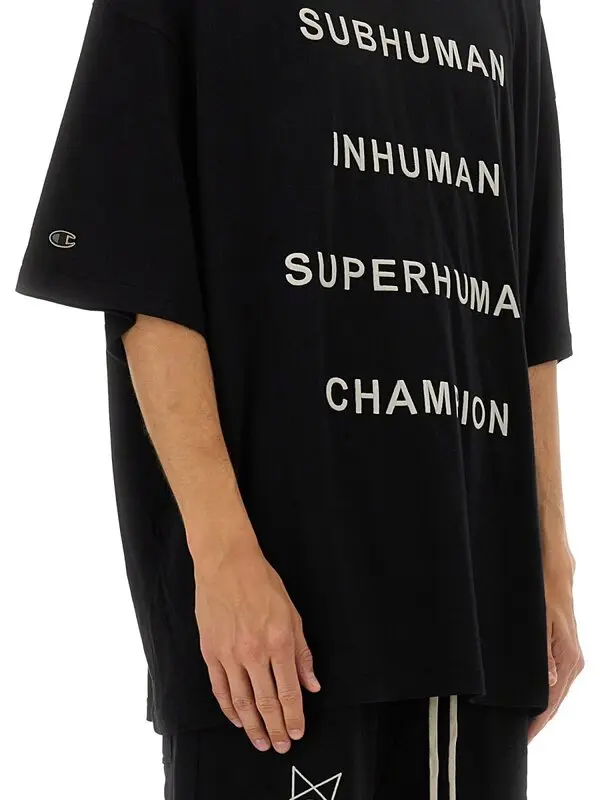 Rick Owens Text Printed Crewneck T-shirt