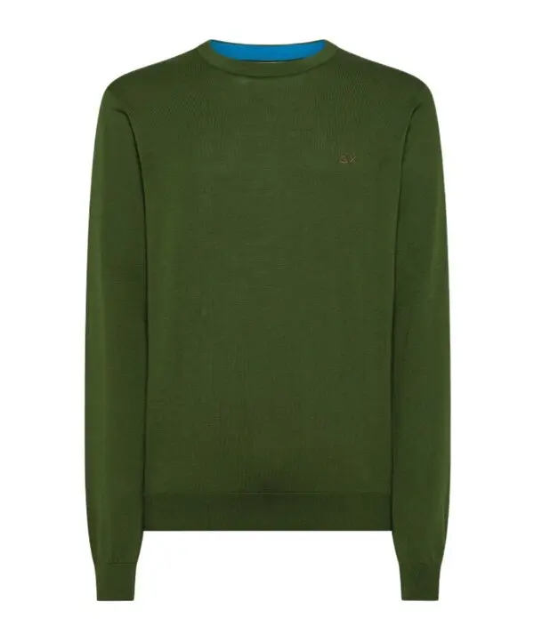 SUN 68 Elbow Patch Crew Knitted Sweater
