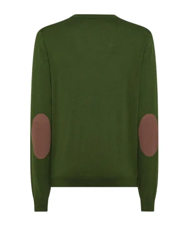 SUN 68 Elbow Patch Crew Knitted Sweater