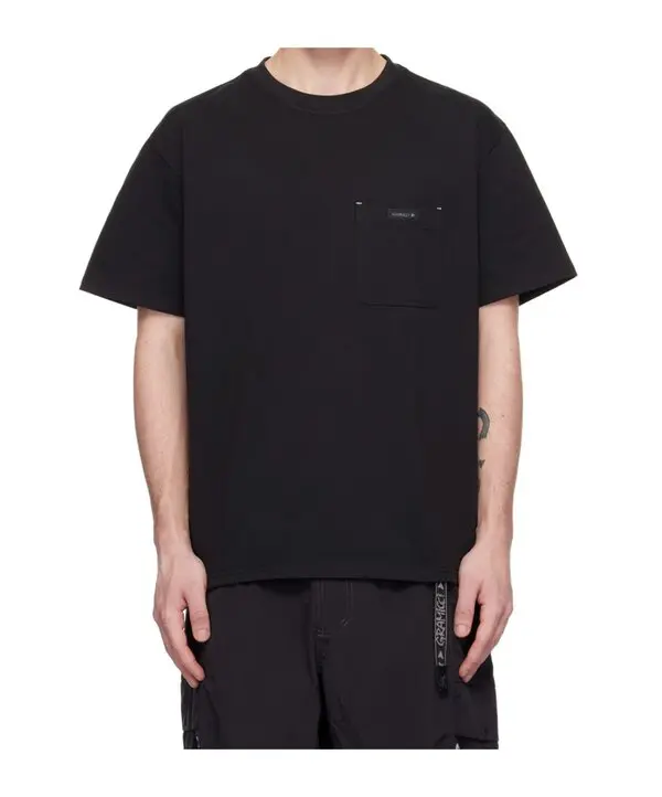 AND WANDER Logo Print Short Sleeve Hoodie