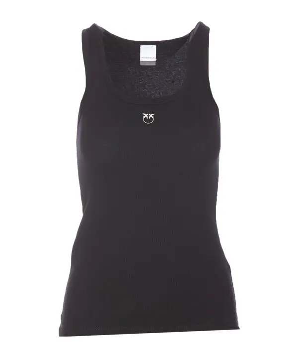 Pinko Logo Detailed Ribbed Tank Top