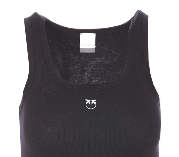Pinko Logo Detailed Ribbed Tank Top