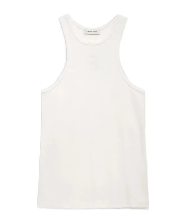 ANINE BING Ribbed Tank Top - Cream