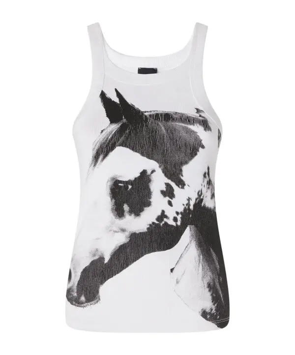 Pinko X Patrick Mcdowell Horse Print Ribbed Vest