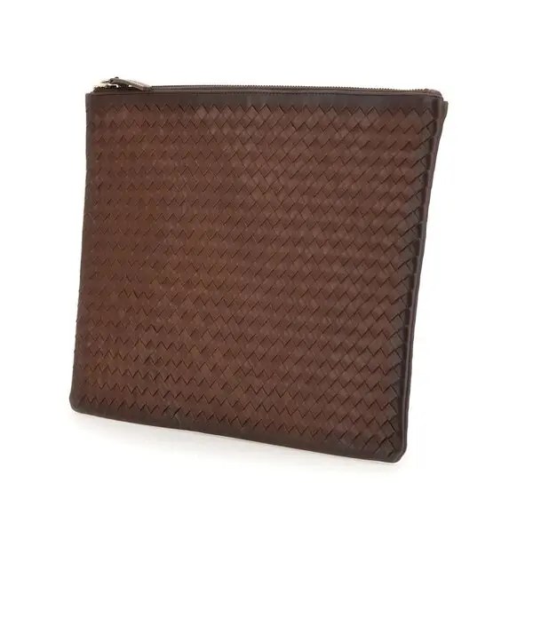 Dragon Diffusion Woven Clutch Bag - Chocolate