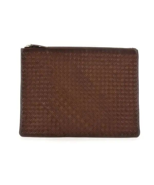 Dragon Diffusion Woven Clutch Bag - Chocolate