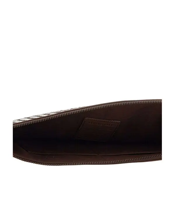 Dragon Diffusion Woven Clutch Bag - Chocolate
