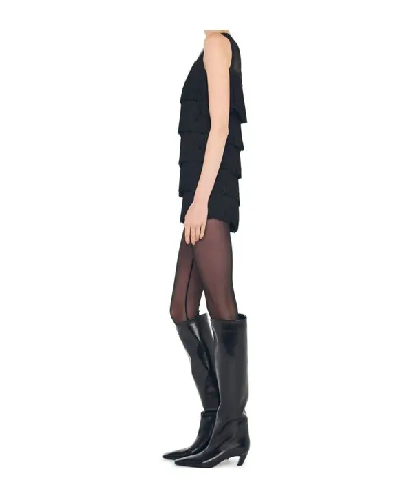 Norma Kamali Sleeveless Fringe Detailed Dress
