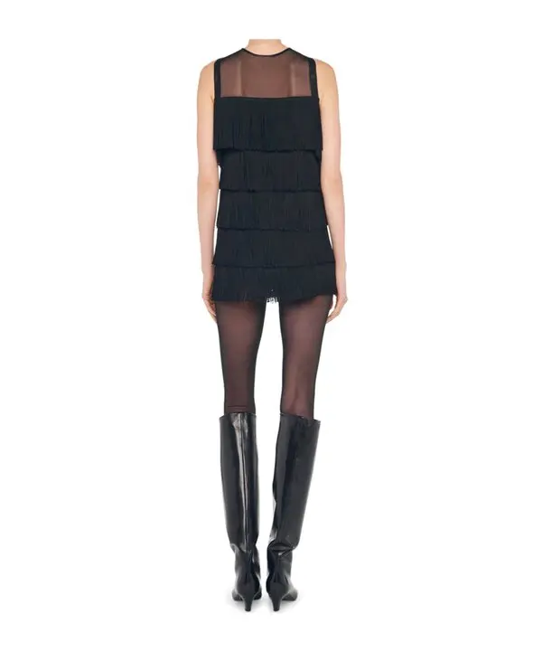Norma Kamali Sleeveless Fringe Detailed Dress