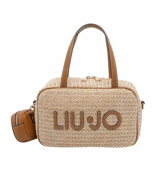 Liu Jo Logo Paneled Shoulder Bag - Nude