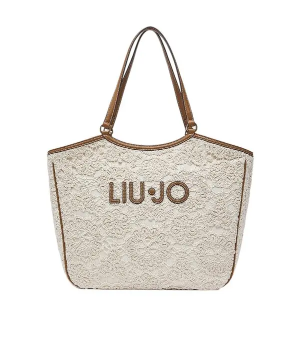 Liu Jo Logo Lace Tote Bag - Cream