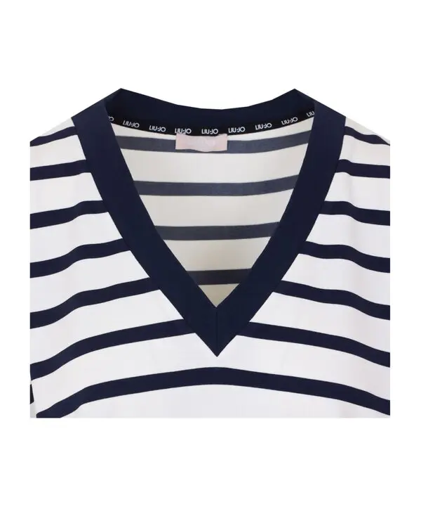 Liu Jo V-neck Striped T-shirt
