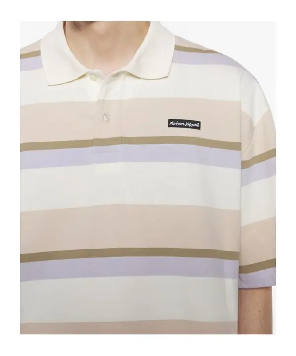 Maison Kitsuné Striped Ss Oversize Polo Shirt